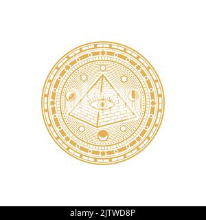 Magic masonry talisman with pyramid, eye and stars constellation ...