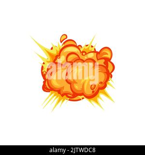 Boom effects, cartoon explode destruction nuclear bomb isolated icon ...