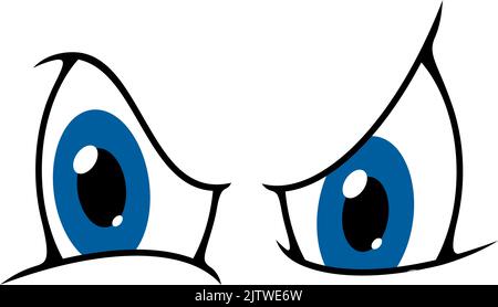 Angry smile face emoticon, disgruntled comic smiley with annoyed ...