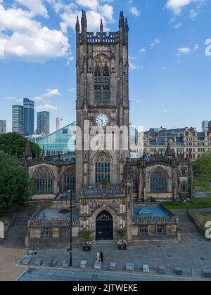 Manchester Cathedral - aerial view - travel photography Stock Photo - Alamy