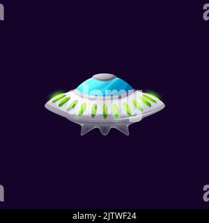 Intergalactic starship, cosmos galaxy invader spaceship, ui game asset ...