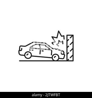 Wall car accident icon, outline style Stock Vector Image & Art - Alamy