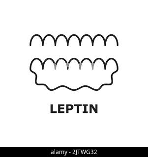 Leptin formula isolated peptide hormone chemical structure thin line ...