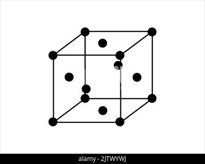 Volumetric Crystal lattice. The position of atoms in a crystal. Vector ...