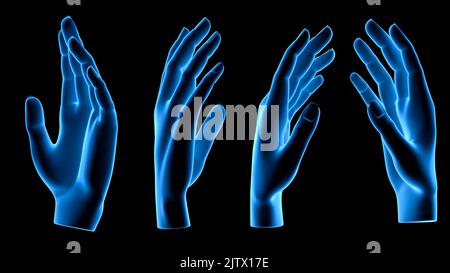 technological transparent female hologram anatomy body in a beautiful ...