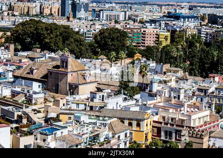 Seville, Spain - September 01, 2022 From the top of the Saint ...