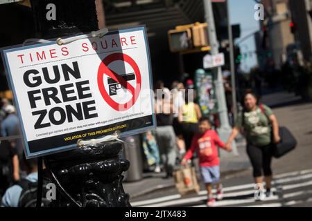 Times Square has been designated as a gun free zone to ensure safety ...