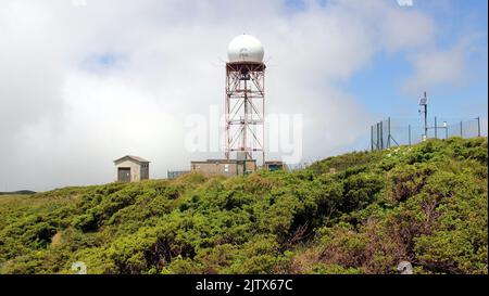 Communications tower at the summit of Serra de Santa Barbara, the ...
