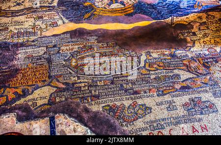 Ancient 6th Century Map Jerusalem Mosaic Saint George Greek Orthodox ...