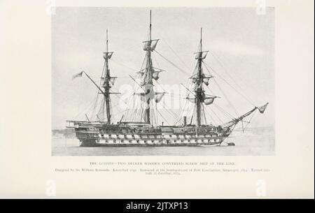 HMS London, Two-decker Wooden Converted Screw Ship of the Line. From ...