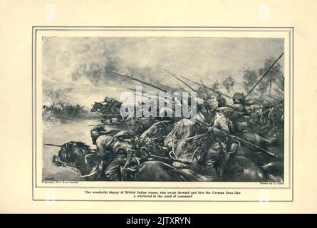 British soldiers charging from the trenches during World War One Circa ...