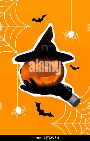 Vertical collage picture of hand hold telephone excited shopper girl ...