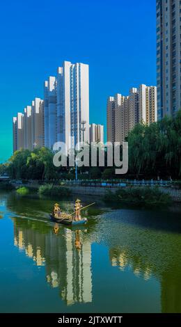 SUQIAN, CHINA - SEPTEMBER 2, 2022 - Sanitation workers salvage floating ...