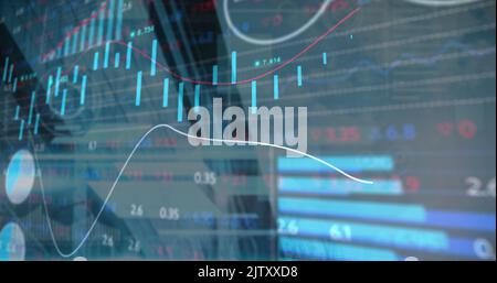 Image of data processing over modern building Stock Photo - Alamy