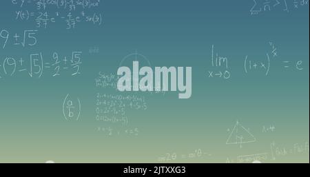 Image of mathematical equations on blue background Stock Photo - Alamy
