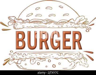 Text BURGER stylized as a hamburger. Stylish design for a brand, label ...