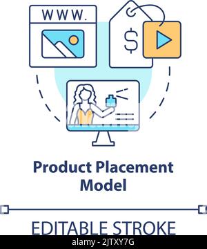Product placement color line icon for digital and print projects ...