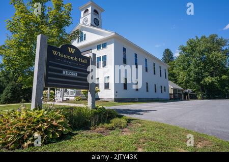 West Swanzey, NH USA - August 12, 2022 - Whitcomb Hall on a bright ...