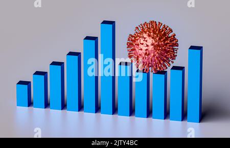 Graph of success and bankruptcy in coronavirus. Failure and recession ...