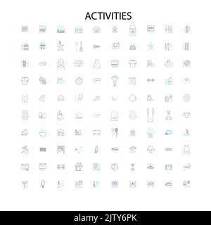 activities concept icons, signs, outline symbols, concept linear ...