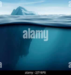 The visible and invisible in the water parts of the iceberg Stock ...