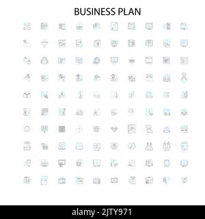 Plan line icons collection. Strategy, Blueprint, Map, Proposal, Outline ...
