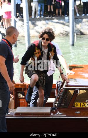 Timothee Chalamet seen arriving during the 79th Venice International ...
