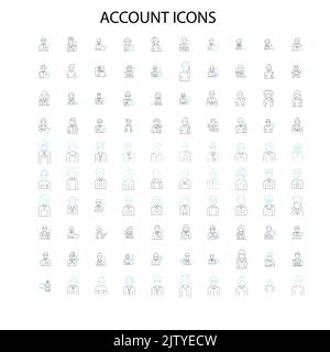 Banking line icons collection. Account, ATM, Balance, Bill, Branch ...