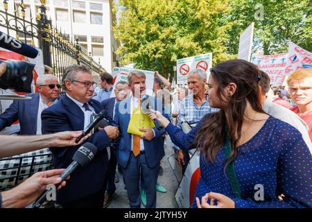 Oostkamp Mayor Jan De Keyser pictured during the funeral of two ...