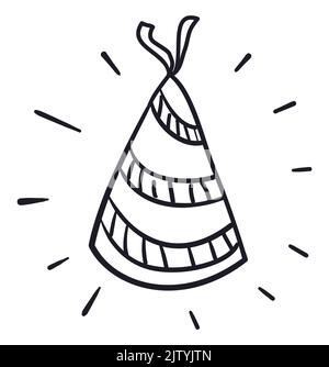 doodle party hat lines decoration style Stock Vector Image & Art - Alamy