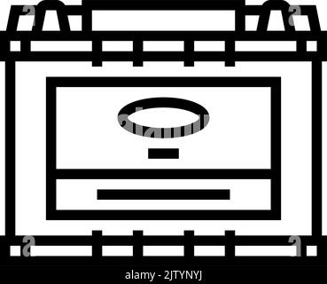 silver calcium battery line icon vector illustration Stock Vector Image ...