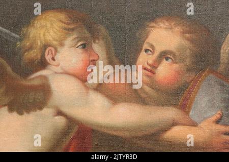 Anges tenant une mitre d'évêque. Détails. Saint-François de Sales ...