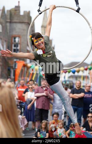 Acrobats from No Fit State Circus at the Clifton Street Festival, 2022 ...
