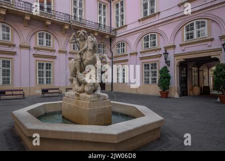 Fountain of St. George and the Dragon at Primate's Palace Courtyard ...
