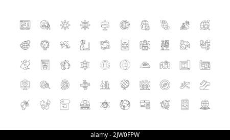 Maps and locations line icons signs set. Design collection of Maps ...