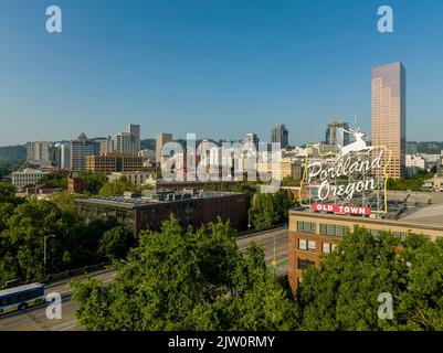 Portland, OR, USA. 2nd Sep, 2022. Firestone's mascot, Firehawk, poses ...