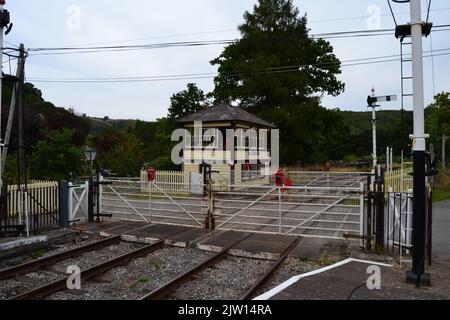 The signal box and level crossing at Glyndyfrdwy now preserved by the ...