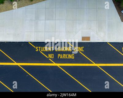 Overhead photo of Student Loading Zone at a typical school Stock Photo ...
