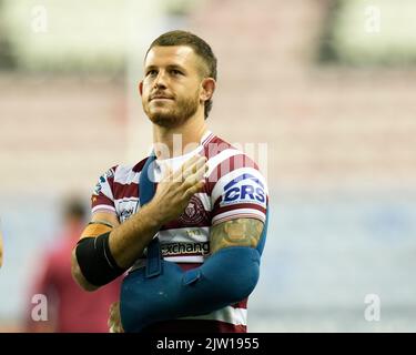 Cade Cust #6 of Wigan Warriors during the Betfred Super League match ...