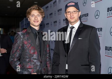 Rhys Dawkins and Robert Randall at 2022 Buffer Festival red carpet ...