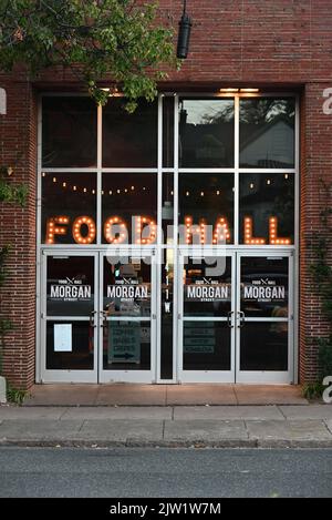 Entrance to the Morgan Street Food Hall in Raleigh, North Carolina ...
