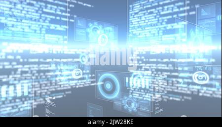 Image of screens with scopes scanning and data processing Stock Photo - Alamy