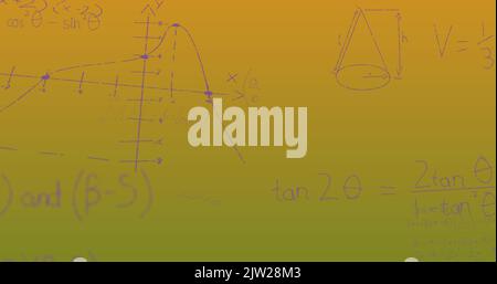 Image of mathematical equations on green background Stock Photo - Alamy