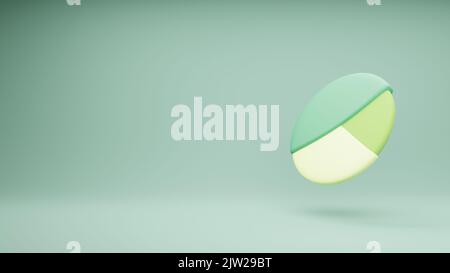 Pie chart and circular loading process 3d rendering, three section 3D Infographic Pie Chart ...