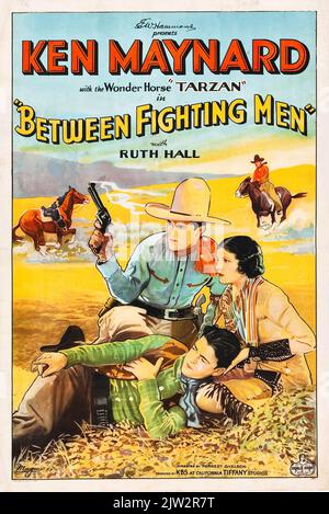 Vintage Western film poster - Fighting Thru (Amity, 1930) Ken Maynard ...