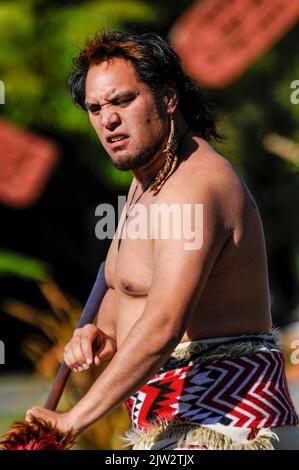 Tamaki Maori gives a Powwhiri ( ceremonial welcome ) as part of a 45 ...
