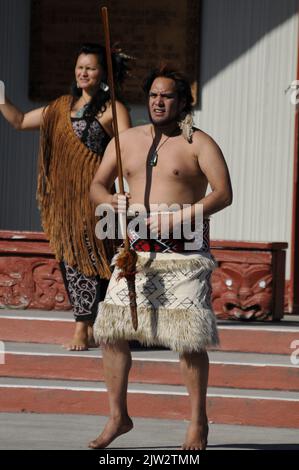 Tamaki Maori gives a Powwhiri ( ceremonial welcome ) as part of a 45 ...