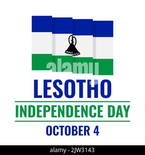Lesotho Independence Day typography poster. National holiday celebrate ...