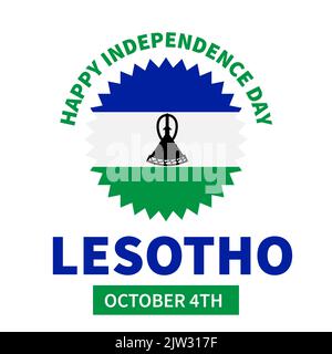 Lesotho Independence Day typography poster. National holiday celebrate ...