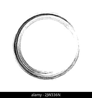 Round grudge frame isolated on white. Brush stroke circle. Easy to edit ...